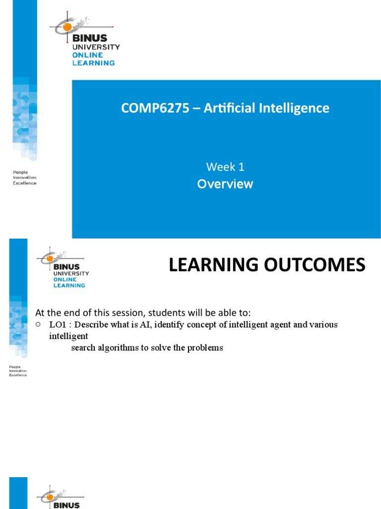 COMP6275 - Artificial Intelligence: Week 1 | PDF | Artificial ...