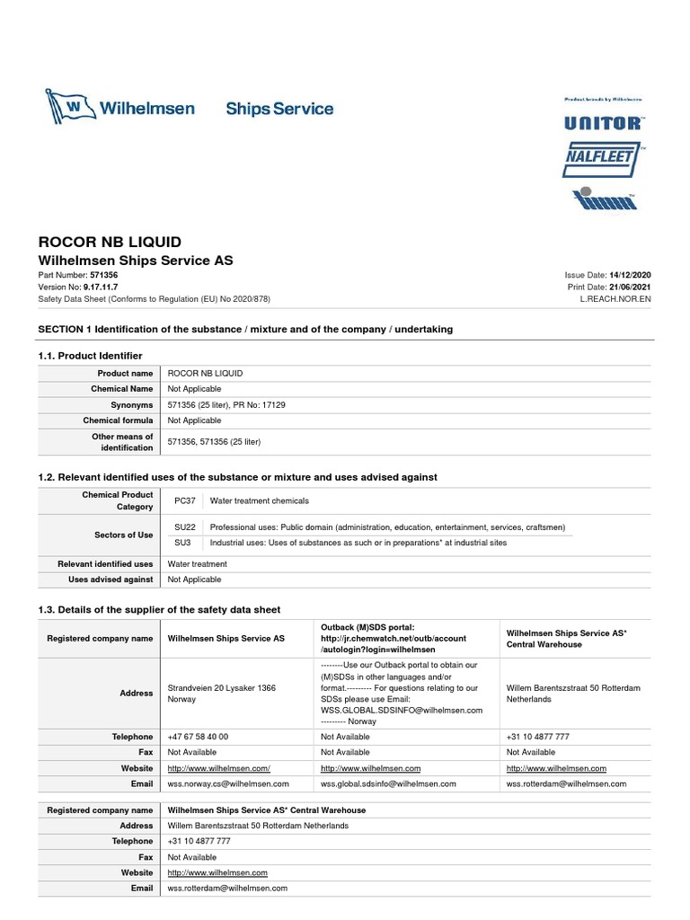 GetCWExternalDocument SDS ROCOR NB | PDF | First Aid | Magnesium