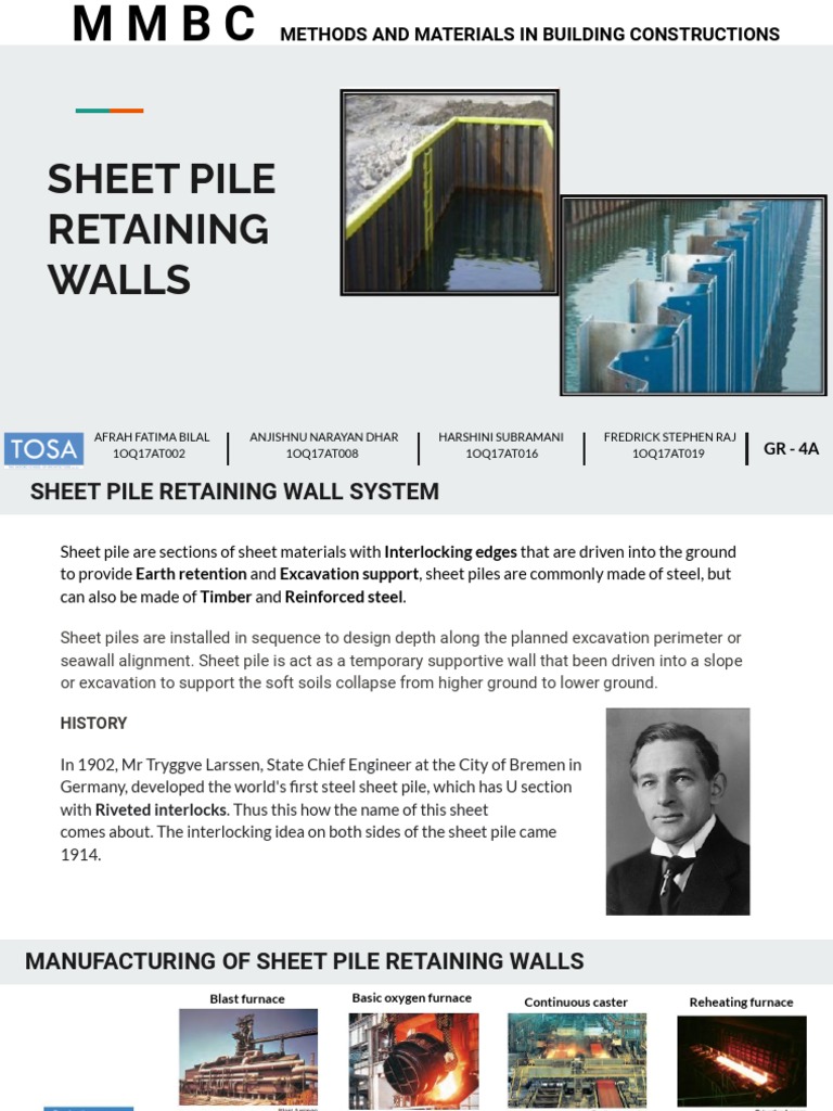 Sheet Pile Retaining Walls: Methods and Materials in Building ...
