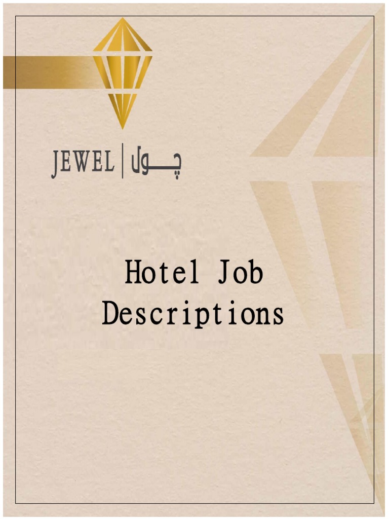 Hotel Job Descriptions Overview | PDF | Menu | Restaurants