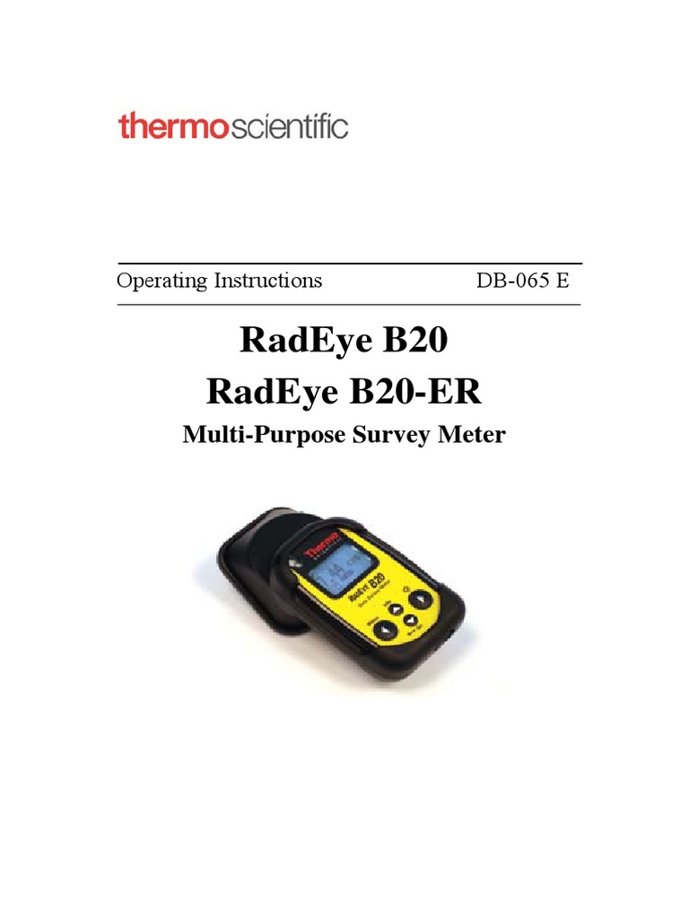 RadEye B20-ER - Thermo Scientific | PDF | Menu (Computing) | Computing ...