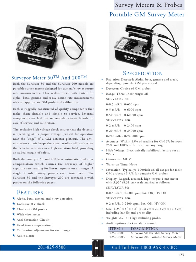 Portable GM Survey Meter | PDF | Radioactivity | Manufactured Goods