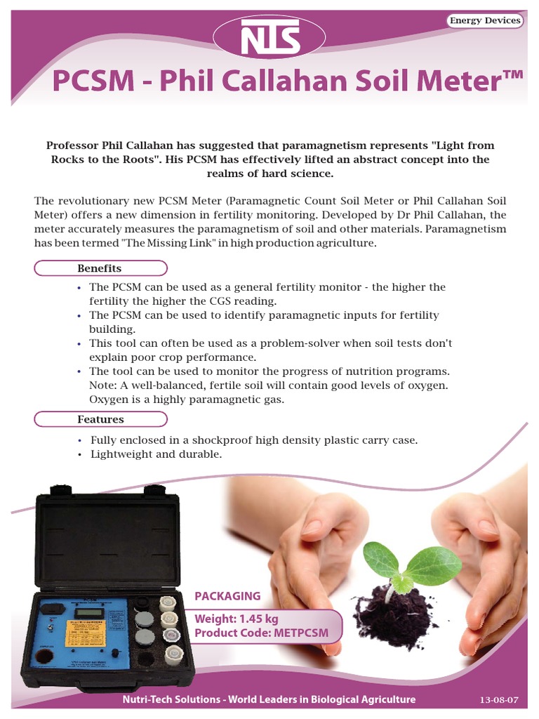 PCSM - Phil Callahan Soil Meter | PDF | Soil | Magnetism