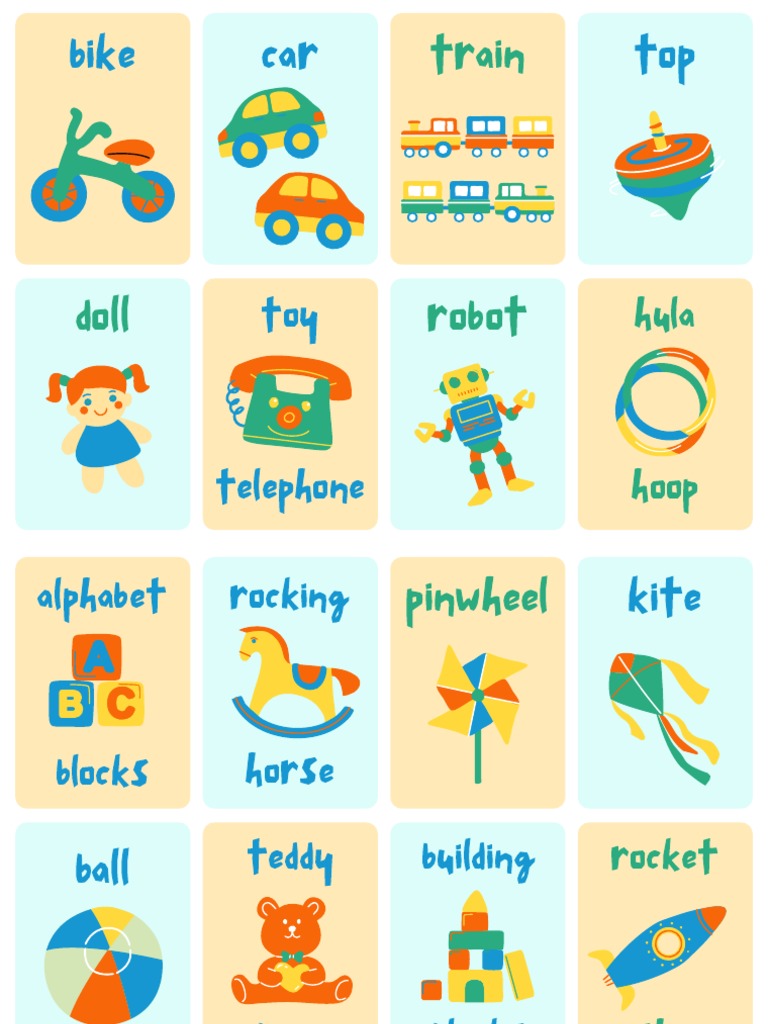 Toys Primary Colors Flashcard Sheets | PDF | Games & Activities