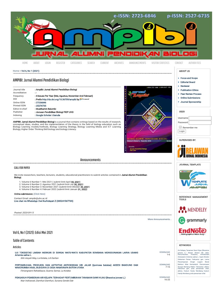 AMPIBI - Jurnal Alumni Pendidikan Biologi | PDF | Academia | Computing ...