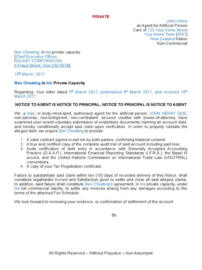 Notice Example Template 1 | PDF | Private Law | Common Law