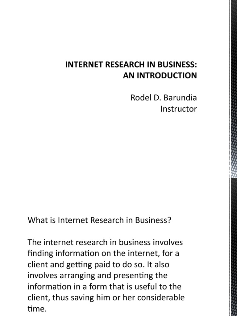 Internet Research in Business | PDF | Internet | World Wide Web
