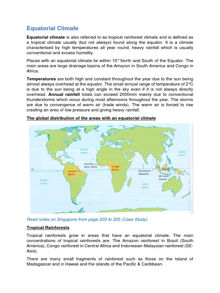 Climate Pt5 - Equatorial Climate | PDF | Rainforest | Deforestation