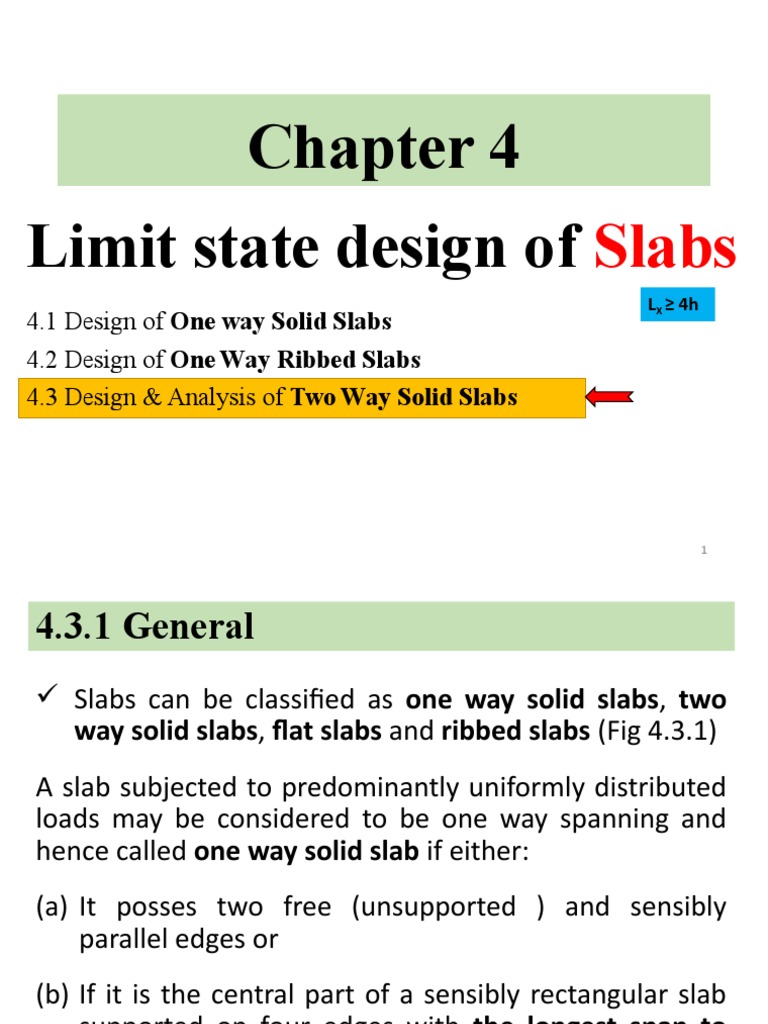 RCI Hand Out Chapter 4 - PPT - 4.3 Two Way Solid Slab | PDF | Beam (Structure) | Wall
