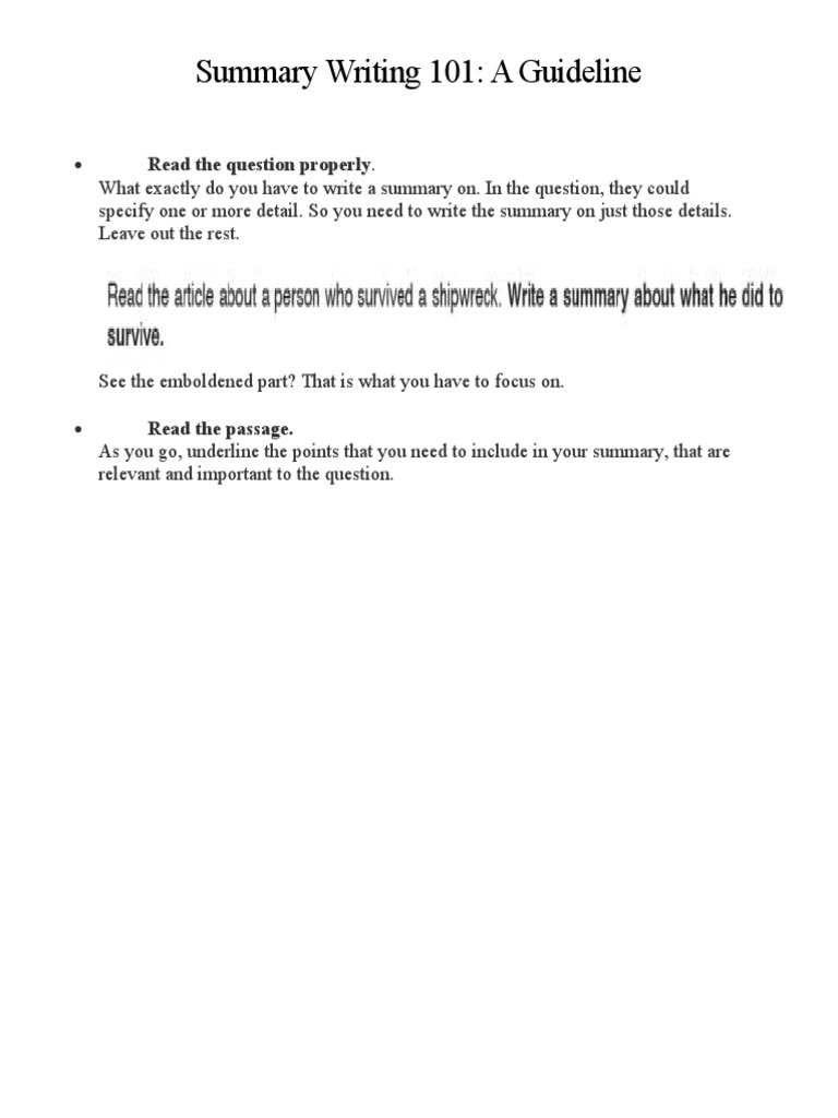 Summary Writing Guidelines for Students | PDF | Question | Linguistics