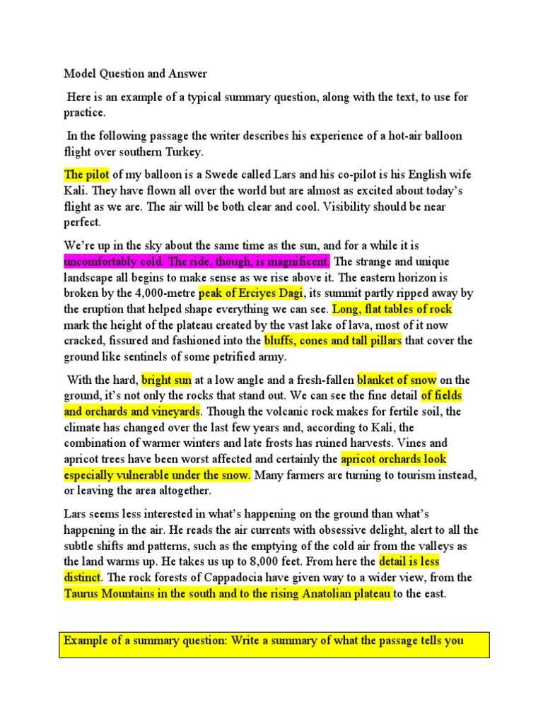 Model Summary Question and Answer | PDF | Question | Physical Geography