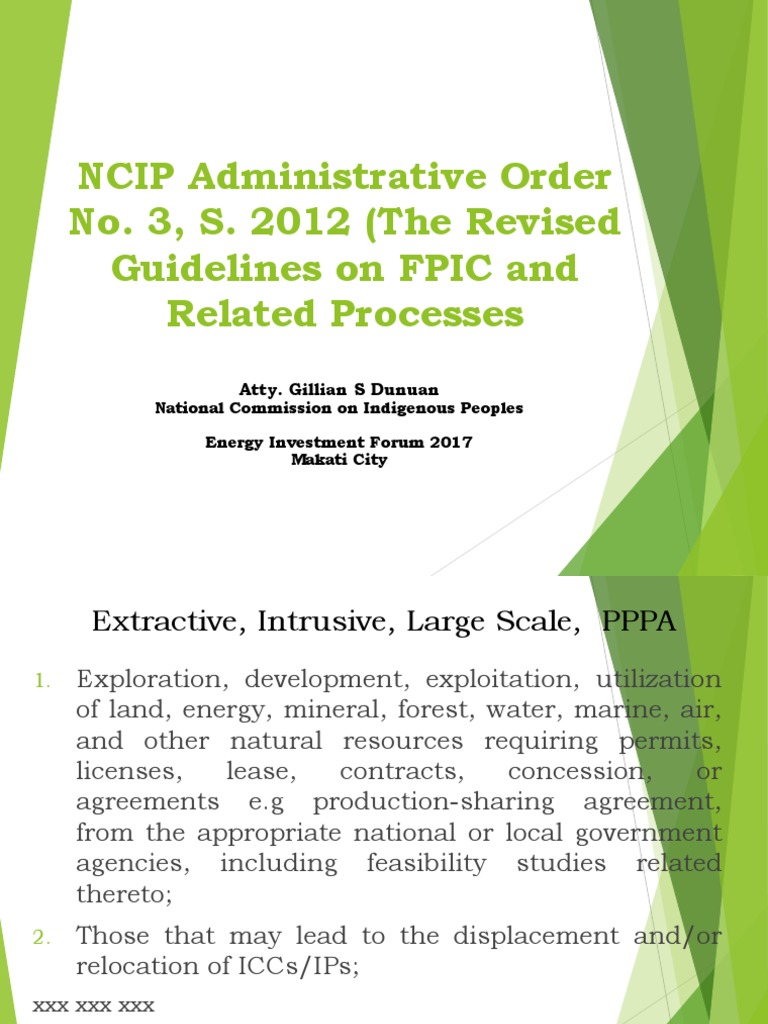 NCIP's Procedural Requirements For Energy Projects | PDF | Royalty ...