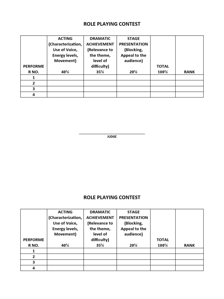 Role Playing Contest: - Judge | PDF | Technology & Engineering