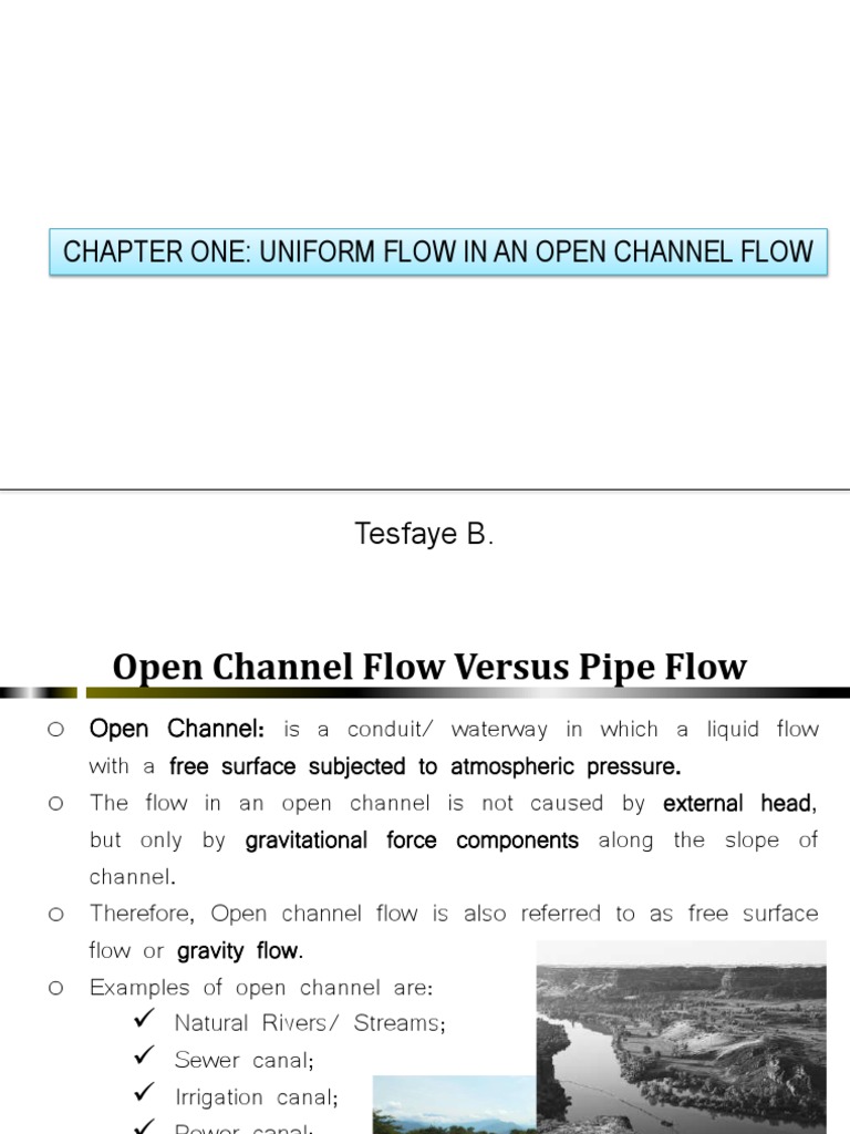 Chapter - 1 Introduction To Open Channel Hydraulics - 1 | PDF | Fluid ...