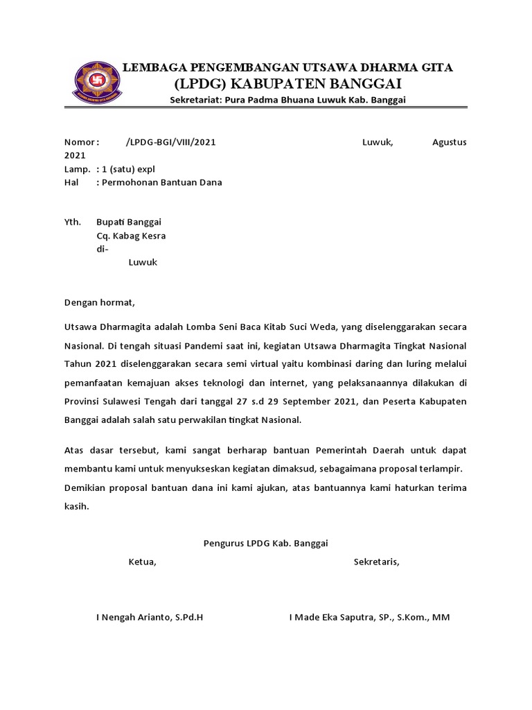 Proposal Ke Bupati | PDF