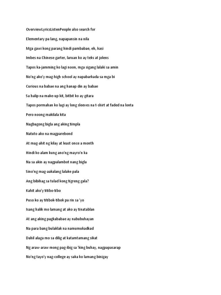 Titibo Tibo Lyrics | PDF