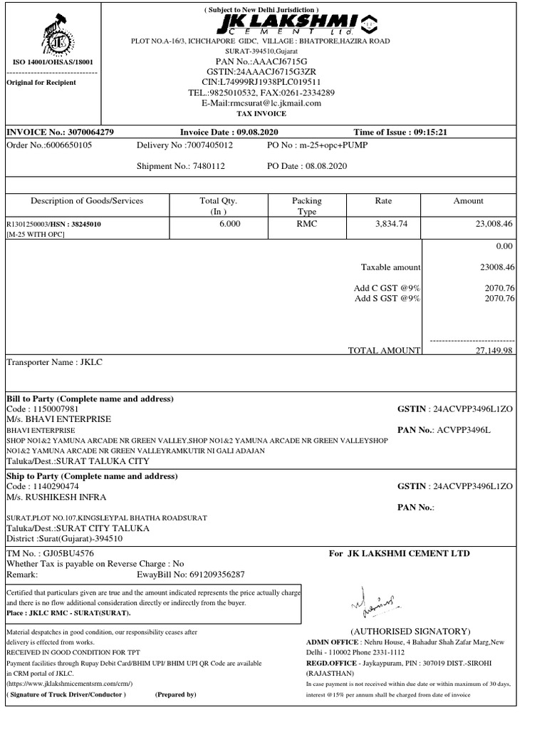 (Signature of Truck Driver/Conductor) (Prepared By) | PDF | Invoice ...