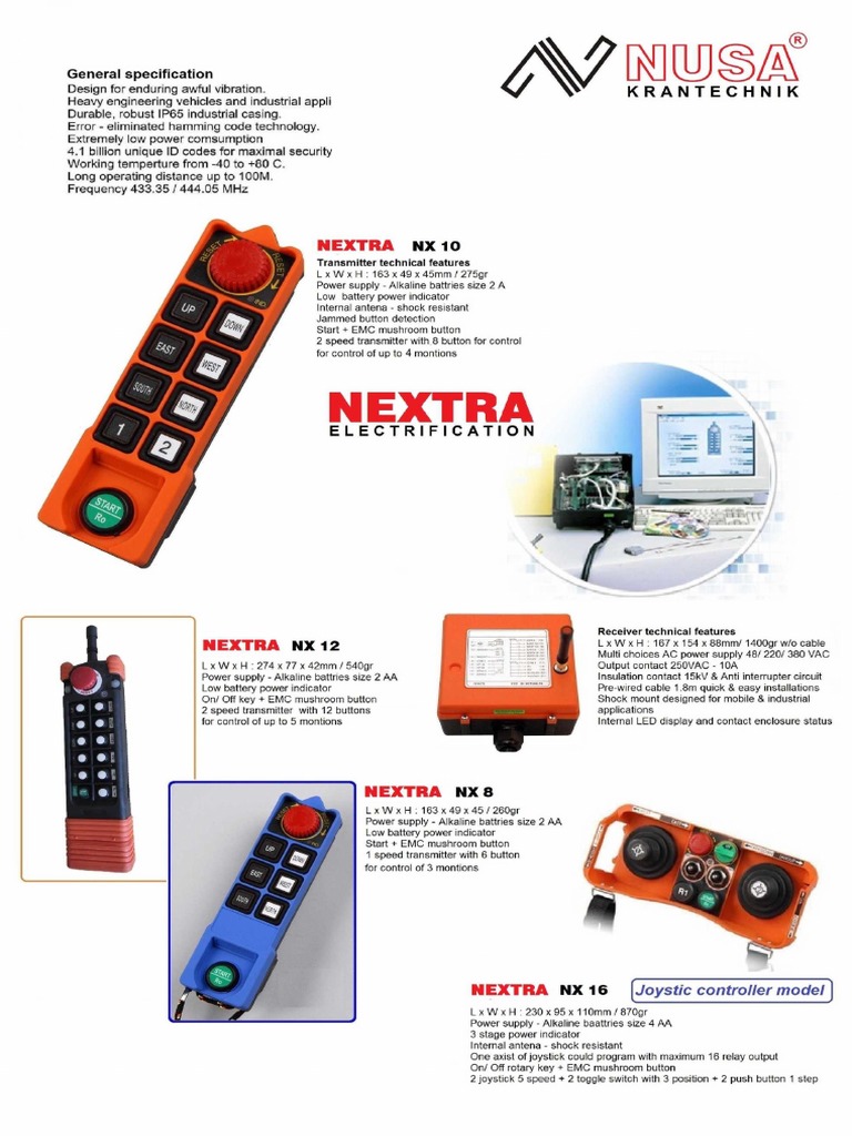 Crane Remote & Festoon Nextra | PDF