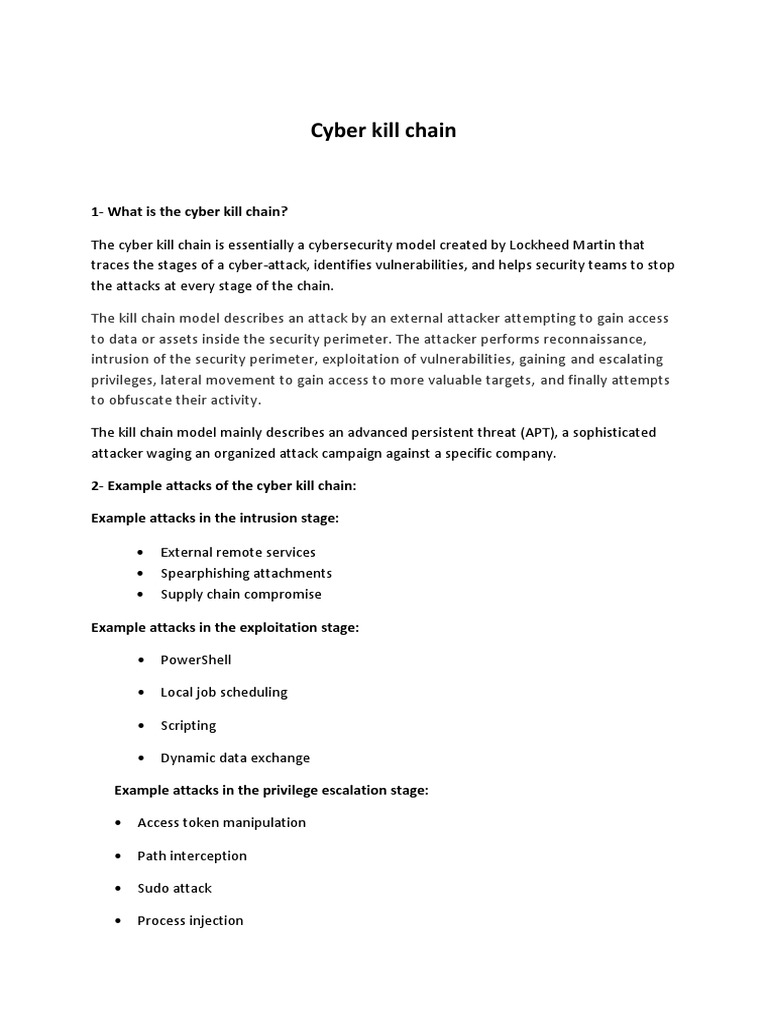 Cyber Kill Chain | PDF | Computer Security | Security