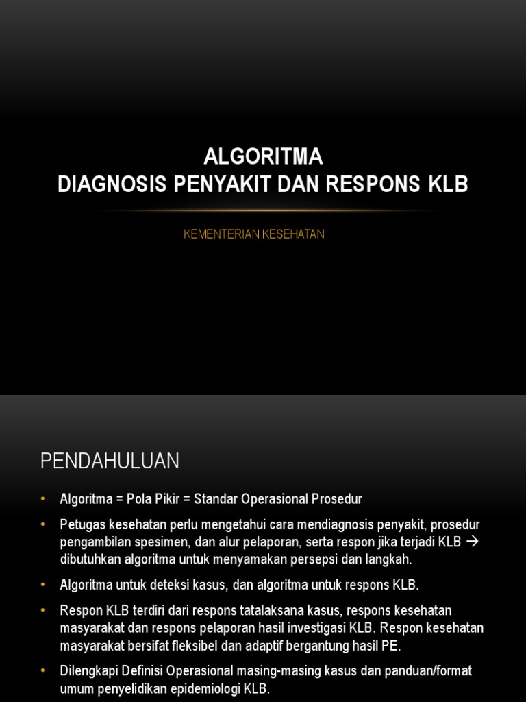 ALGORITMA - DIAGNOSIS Penyakit Berpotensi KLB | PDF