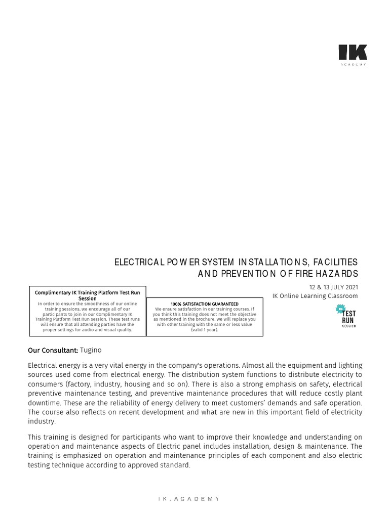 (IDR) Electrical Power System Installations (INDONESIA) (Online ...