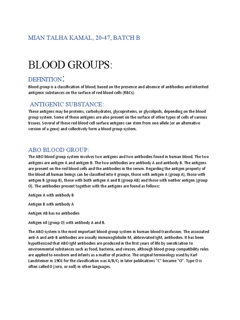 Blood Groups | PDF | Blood Type | Hematology
