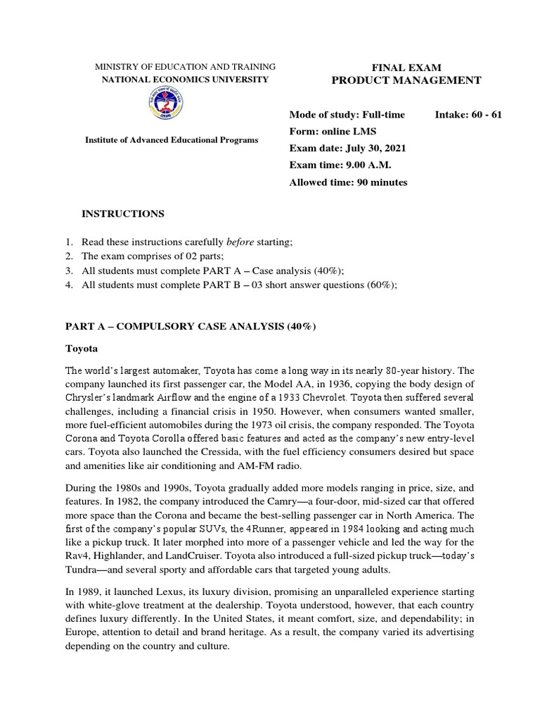 (Full Version) Exam Product Management - Updated 22 July 2021 | PDF ...