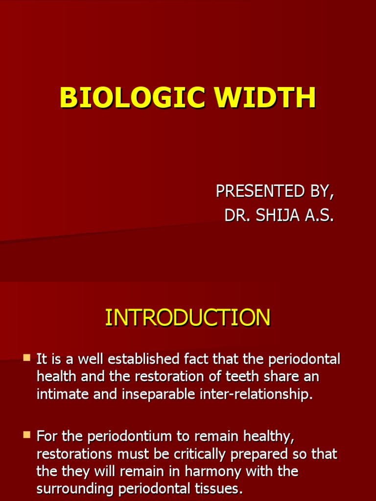 Biologic Width | PDF | Dentistry Branches | Health Sciences