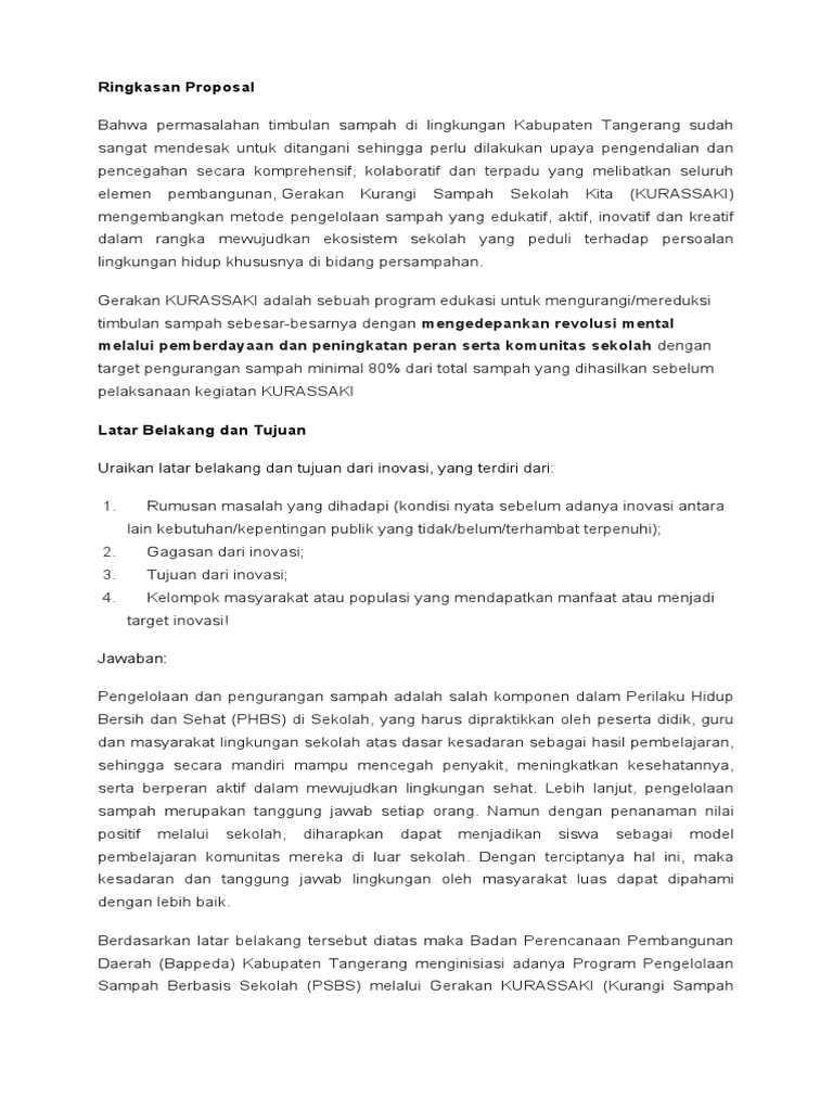 Ringkasan Proposal Sinovik | PDF