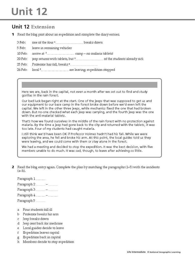 Life Intermediate - U12 - Extension | PDF | Violence