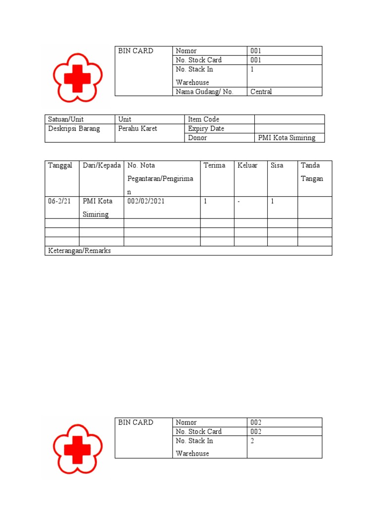 Hari Ke 1 - Logistik - Bin Card | PDF