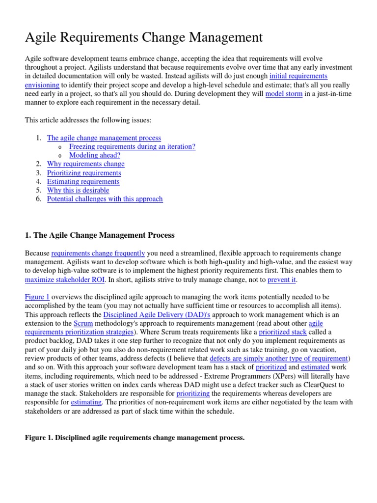 Agile Requirements Change Management | PDF | Agile Software Development ...