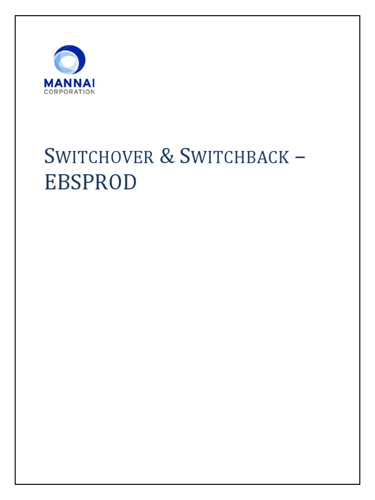 EBSPROD Switchover Procedures Guide | PDF | Data Management Software ...