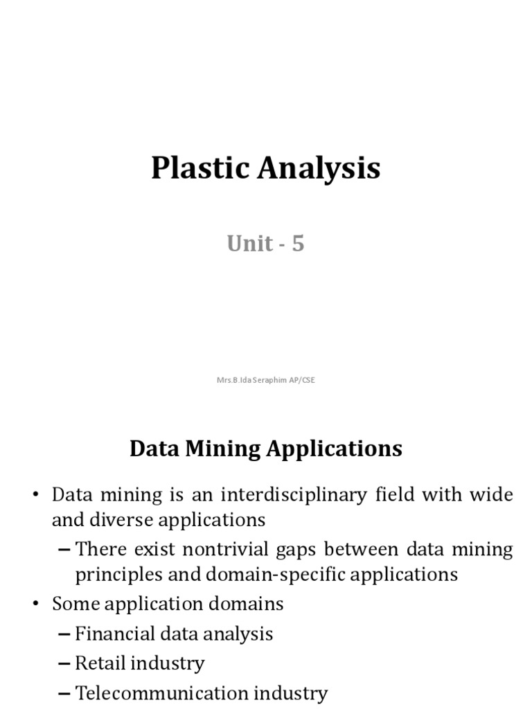 Unit 5 Plastic Analysis | PDF | Data Mining | Sales