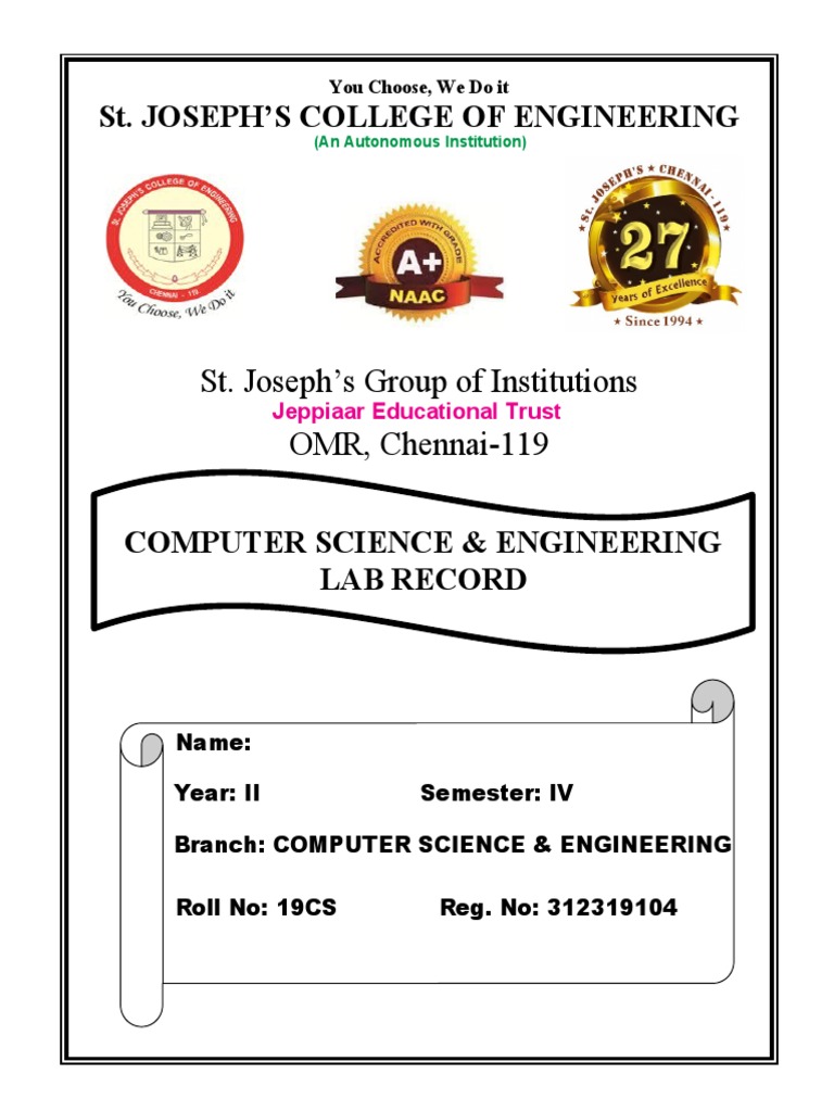 OS Record Cover Page Bonafide and Index SEC A | PDF | Unix | Operating ...