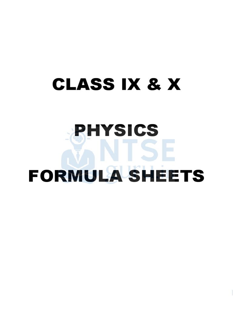 Ix & X Physics Formula Sheet | PDF | Nuclear Physics | Waves