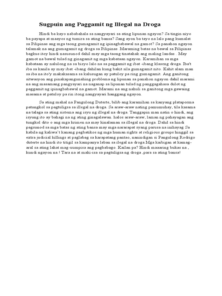 Droga Talumpati | PDF