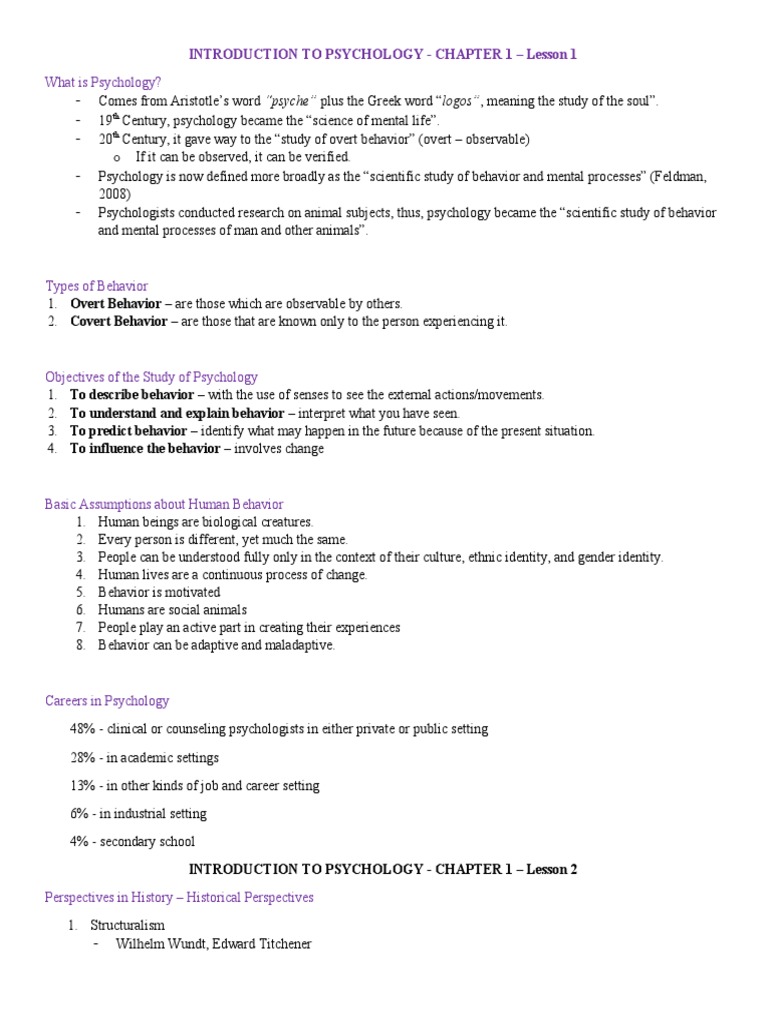 Introduction to Psychology Overview | PDF | Hormone | Brain
