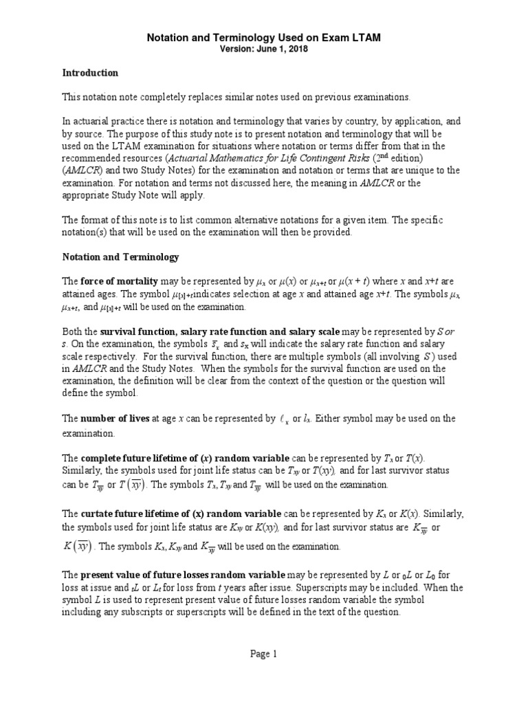 ltam-notation-note | PDF | Defined Benefit Pension Plan | Annuity ...