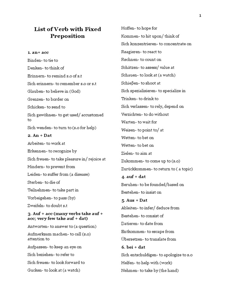 List of Verb With Fix Preposition | PDF | Syntax | Syntactic Relationships