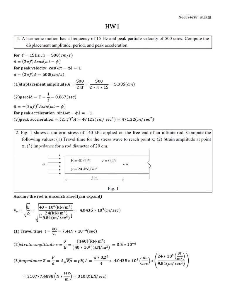 Soil Dynamics Homework Answer | PDF | Metrology | Mechanical Engineering