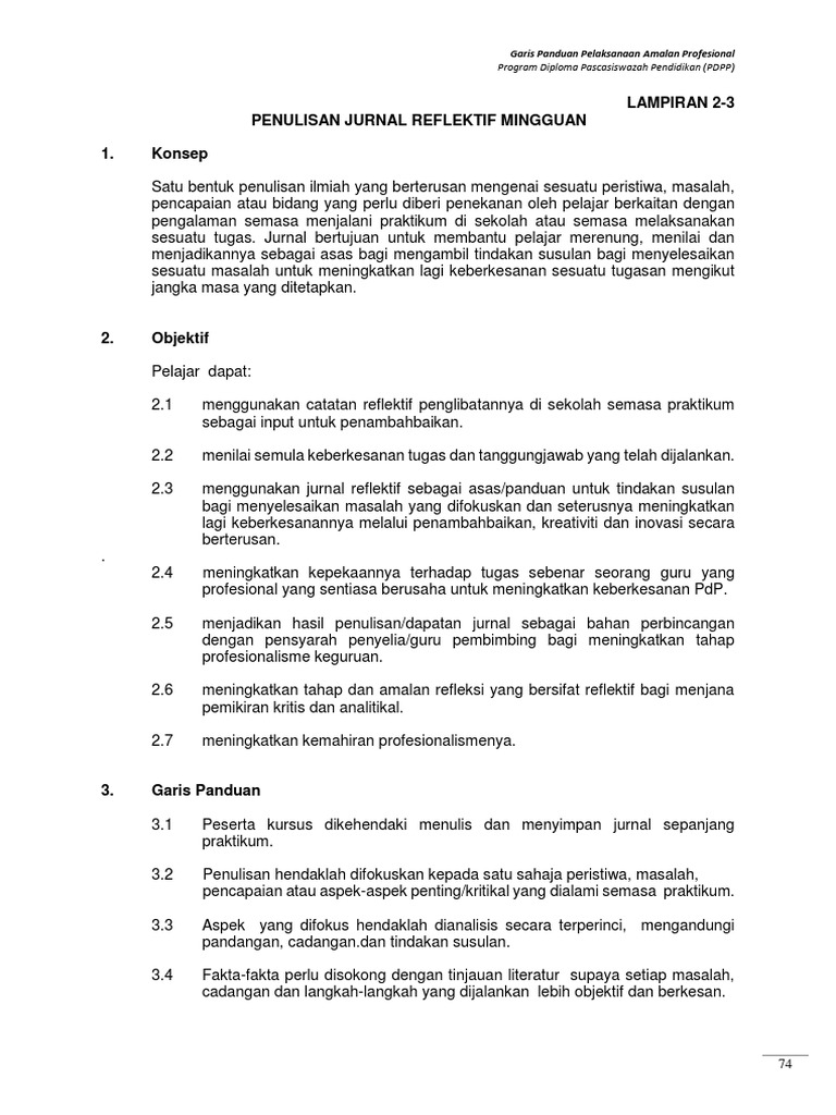 Panduan Jurnal Reflektif PDPP | PDF