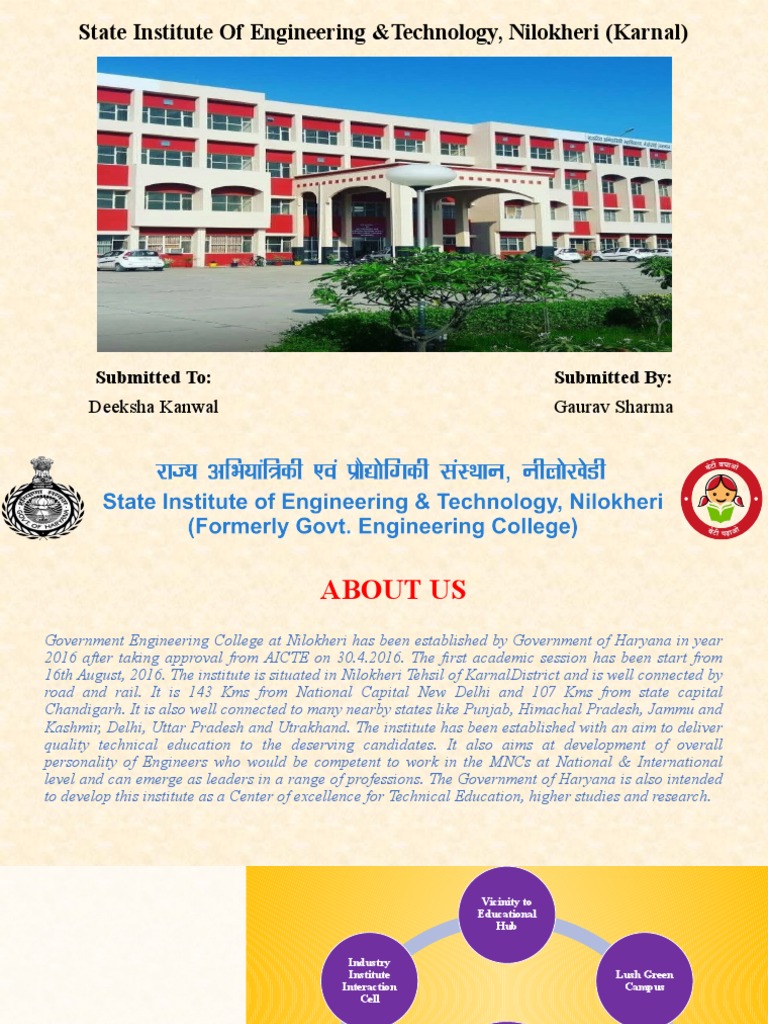 State Institute of Engineering &technology, Nilokheri (Karnal) | PDF ...