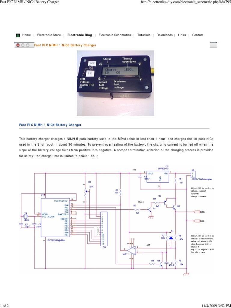 Fast PIC NiMH - NiCd Batter... | PDF | Computers | Technology & Engineering