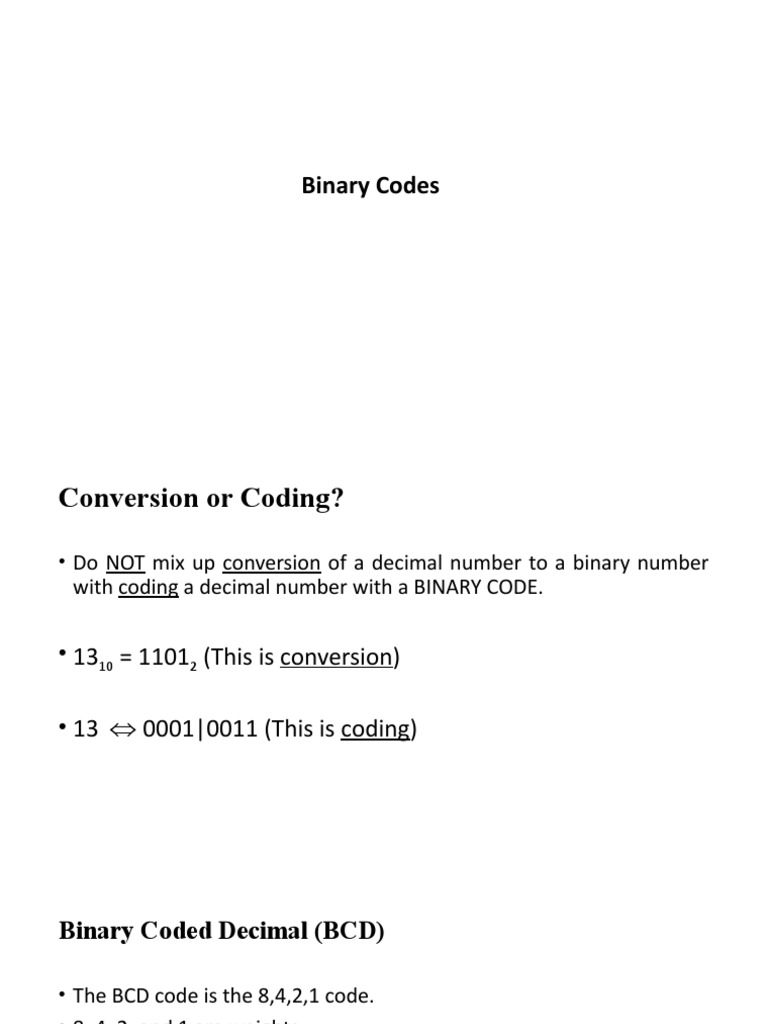 Binary Codes | Download Free PDF | Binary Coded Decimal | Bit