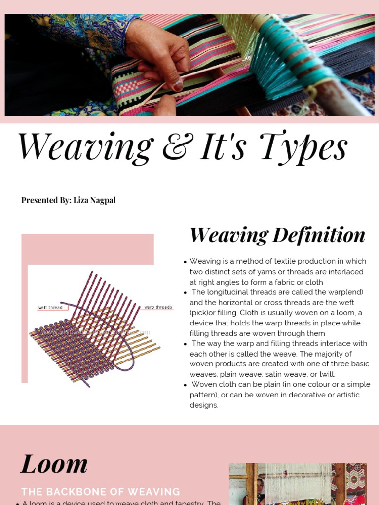 Weaving & It's Types | PDF | Loom | Weaving