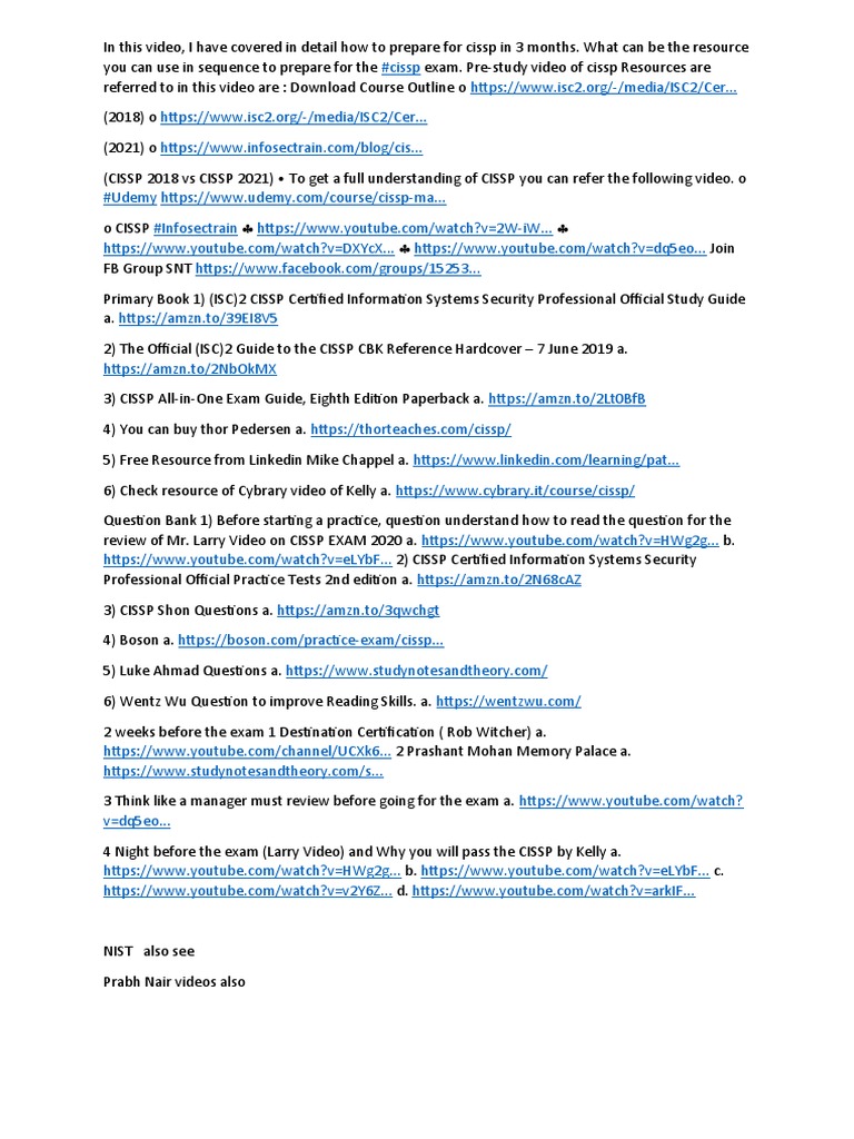 Cissp Step by Step Guide | PDF