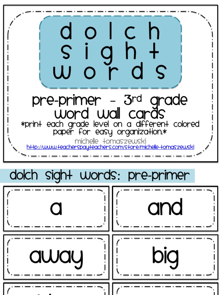 Dolch Sight Words: A Comprehensive Collection of Pre-Primer through 3rd ...