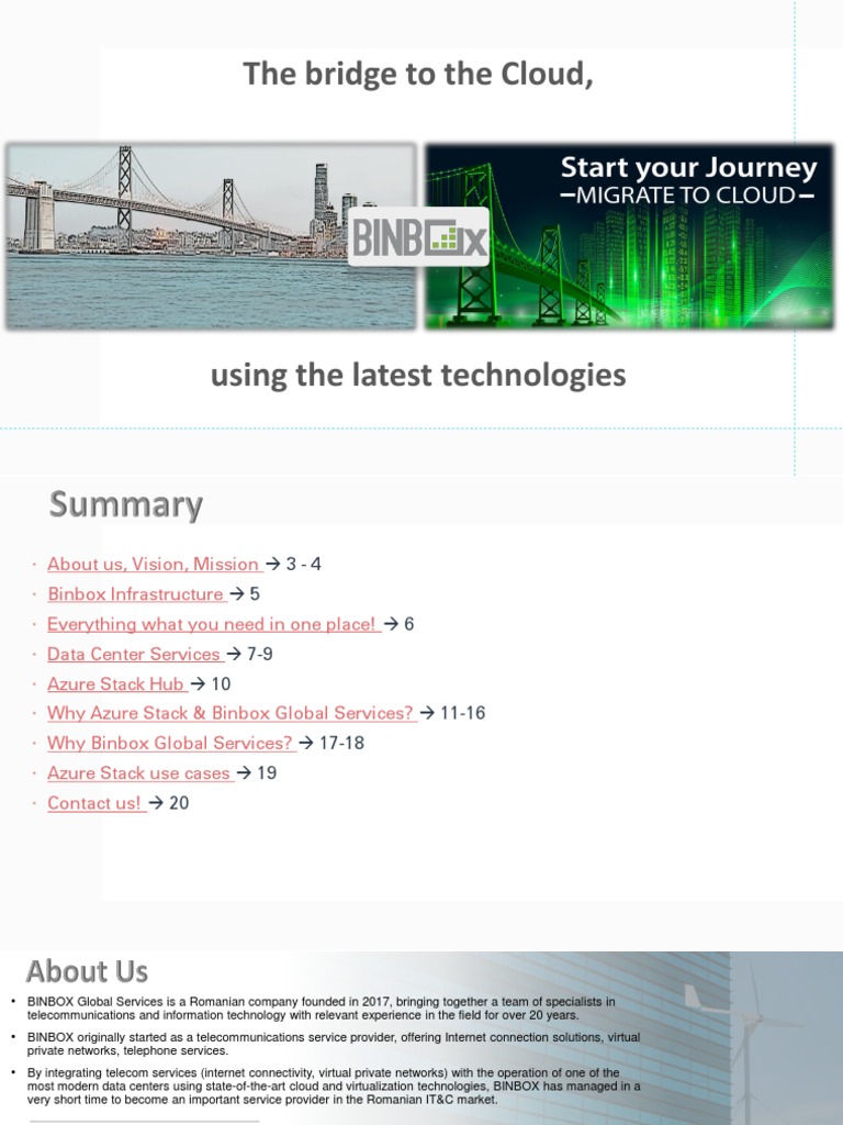 Azure Stack & Binbox Cloud Solutions | PDF | Microsoft Azure | Data Center