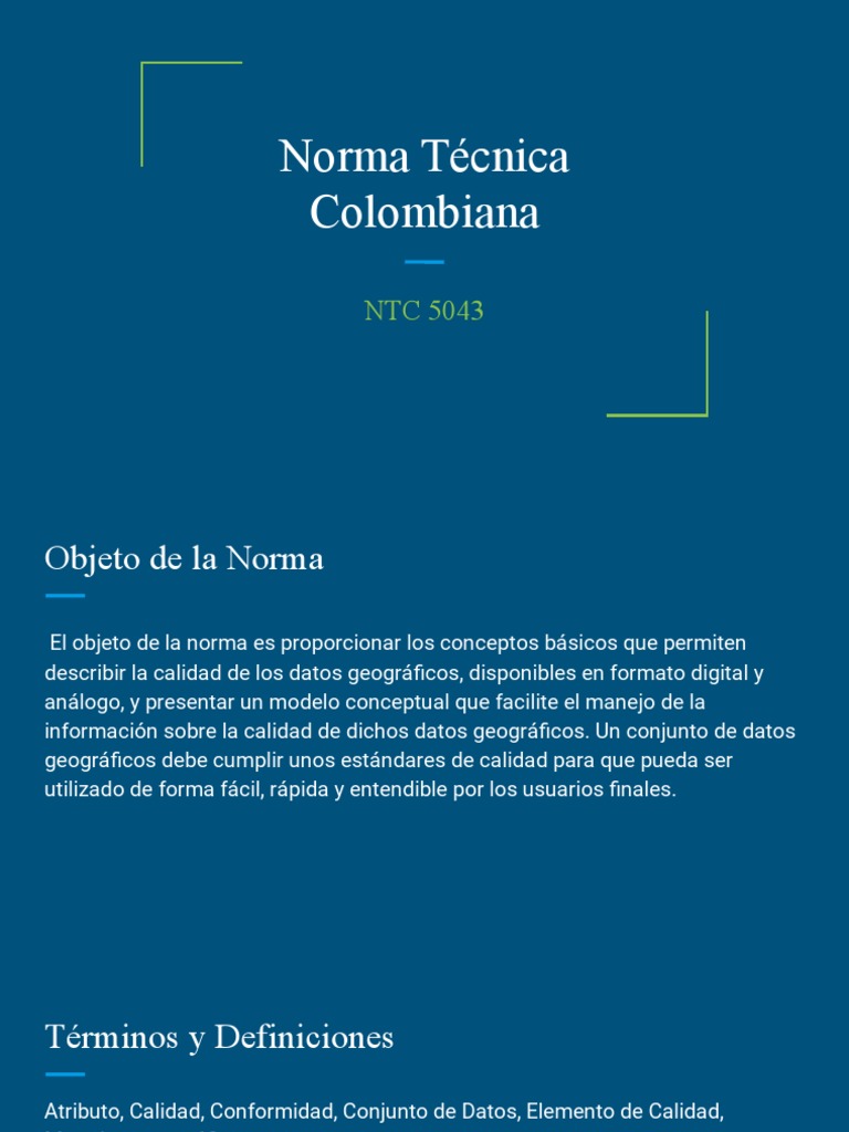 NTC 5043 Cartografía | PDF | Metadatos | Información